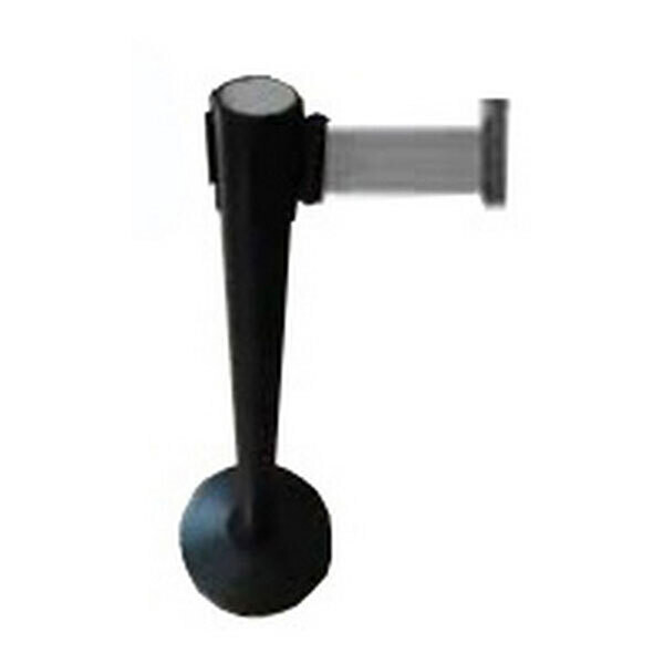 Stanchion Queue Divider Stainless Steel Black Pole (H-90cm) with White ...