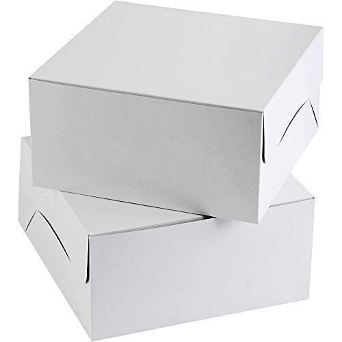 Cake Boxes 12x12x4 White Packaging for 1.5kg Cakes, Cupcakes Boxes ...