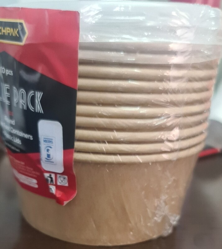 Techpak 600ml salad bowl paper bowl 10pcs