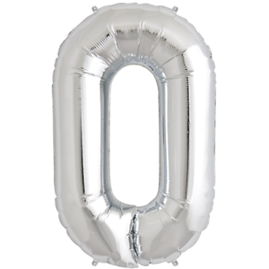 BK Foil balloon 30" (76cm) no. 0 SILVER