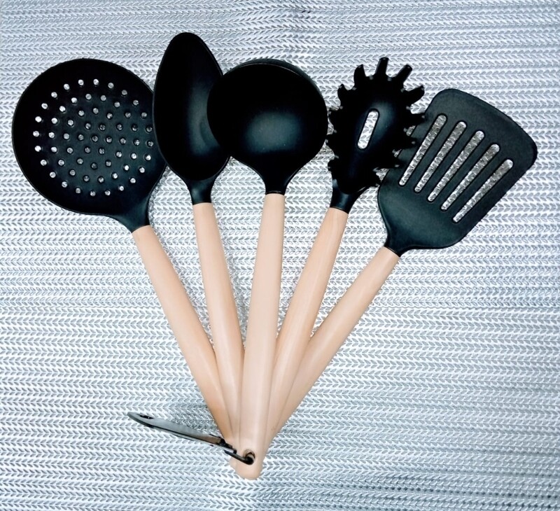 5 Piece Non-Stick Kitchen Frying Baking Serving Spoons Set