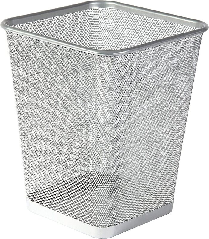 Mesh Stationery Square Trash Can Paper Bin 300x210x305MM Silver MSL-9106B