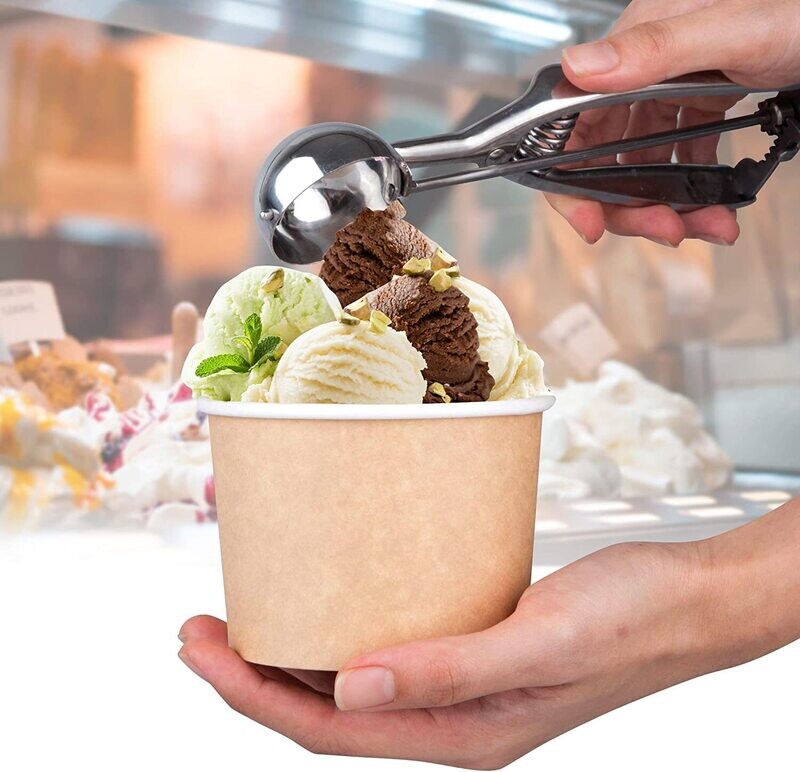 Disposable Paper Ice Cream 6pcs Kraft Disposable,230ml Disposable Bowls ...