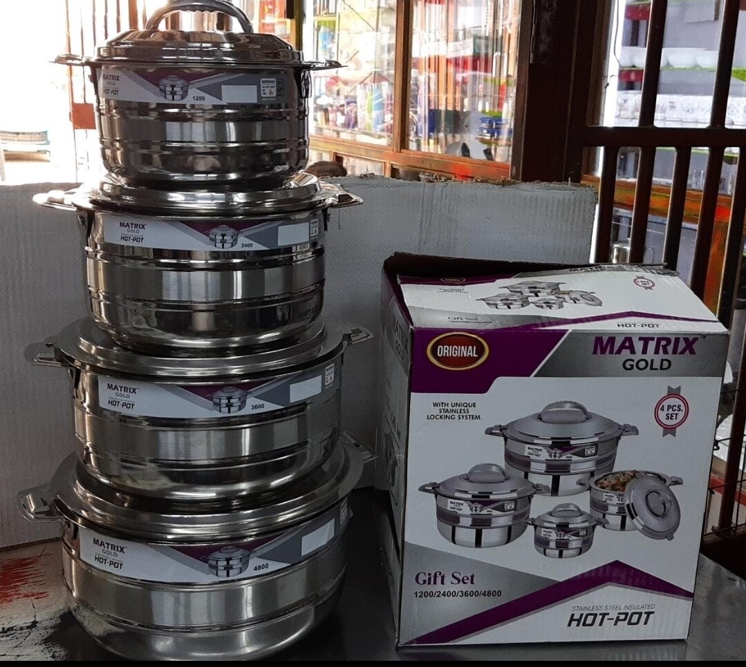 Matrix Gold Original 4-Piece Hot Pot Set - 1200ml, 2400ml, 3600ml, 4000ml
