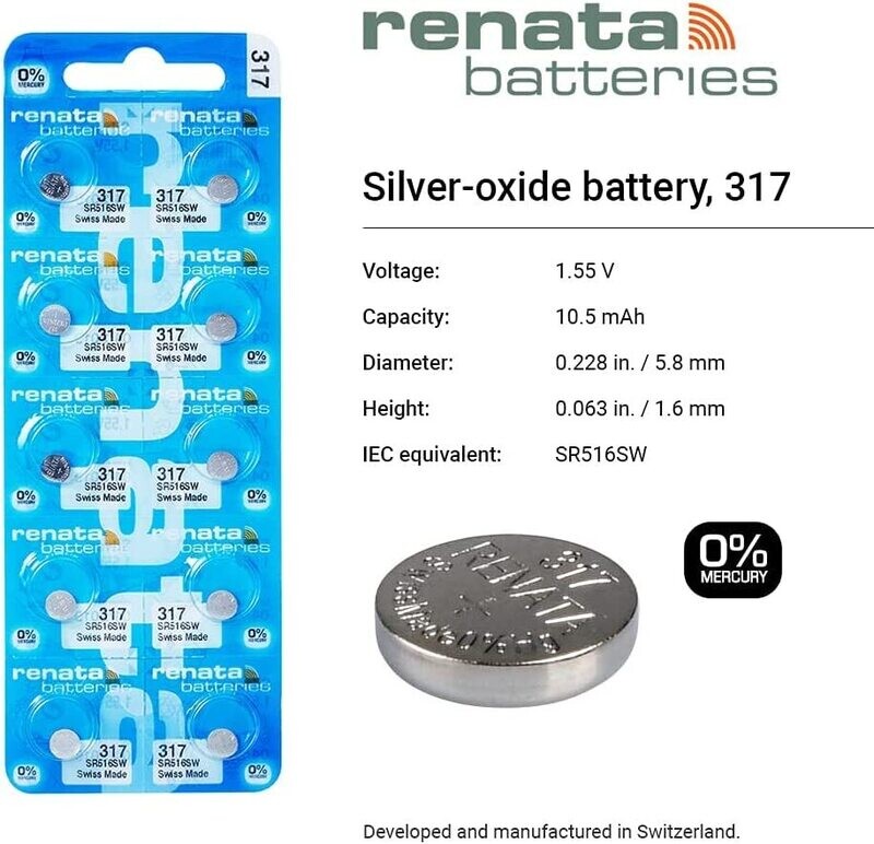 Renata 317 Watch Battery