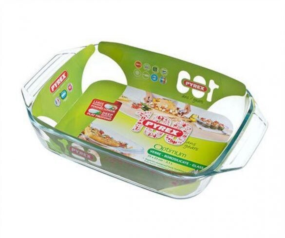 Glass Baking dish pyrex optimum rectangle glass Roaster 31x20cm (2ltrs)