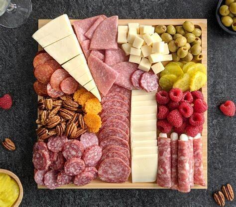 Bamboo charcuterie board food tray Square medium 30X30cm breakfast ...