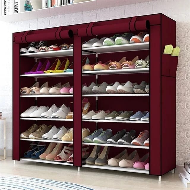 Double Shoe rack with woven cover 6 layers #T-Z712 Rashnik