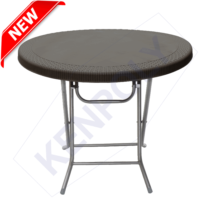 Kenpoly Folding Table 3009 Bamboo Finish with Metal Legs - Brown