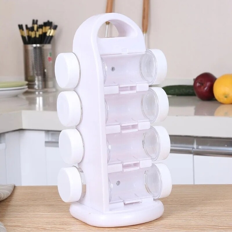 Rotating spice rack 12 spice jars
