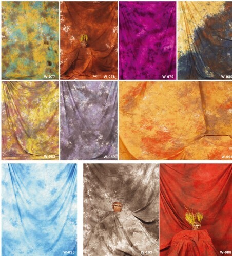 Photography Dyed Muslin Background, 3X6M, Blue Pattern W-105-3X6