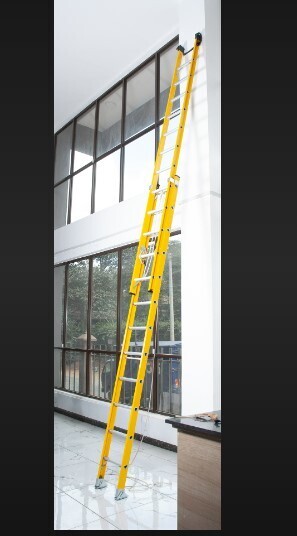 Fiberglass Extension Ladder With Aluminium Steps 2X12,3.5X2 7.0M, Red ...