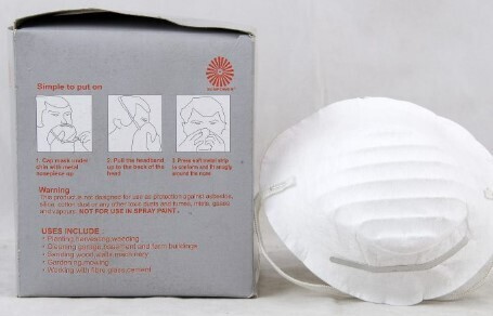 Sunpower non-toxic dust mask box of 50pcs with metal clip 200gsm SE1230-200