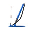 Plastic Pen holder with pen on string oval shape Blue PH-BLUE