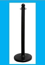 Crowd control Black Pole With Crown, With Base And Its Cap BPCR POLE