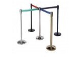 Stanchion Crowd Control Silver Base and Pole with 2m Silver Strap, with ...