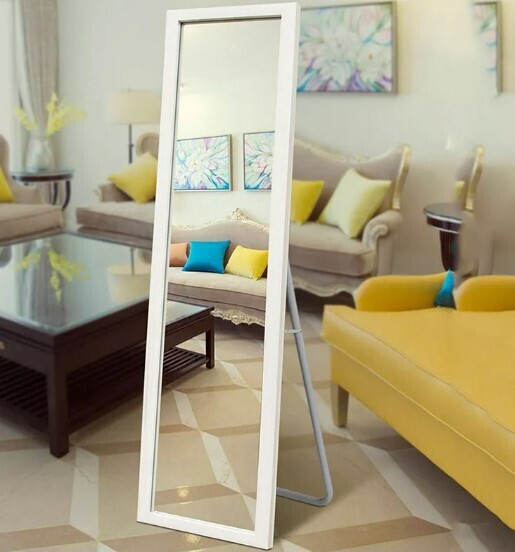 Elegant Full-Length Mirror A-39 with White Frame