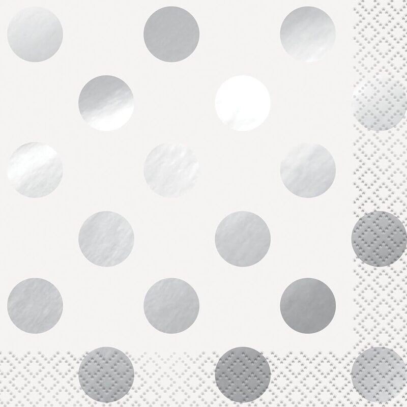 Party Serviettes Silver Polka dot Napkins Shop online | Anko Retail