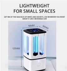 UV Disinfectant Light - Compact and Efficient 3W UV-C Sanitizer Model ...