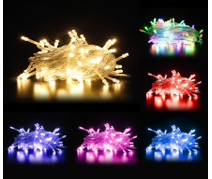 50m LED String Lights - 400L Transparent Cable, 70cm Plug Wire, 8 ...