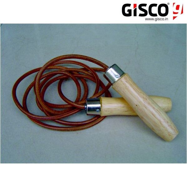Gisco Skip Ropes - Leather (Natural Leather Rope with Wooden Handles ...