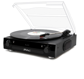 LP&No.1 All-in-One Bluetooth Record Player, Built-in Speakers, 3-Speed ...