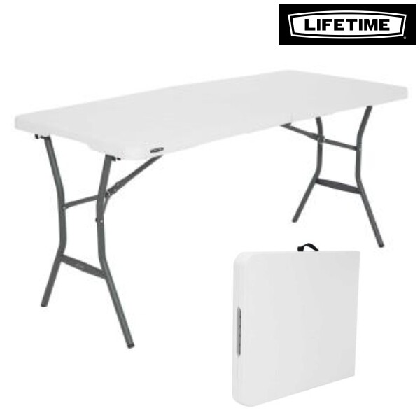 Lifetime Foldable Table 1.5m Long - Slim Fold-In-Half 5'