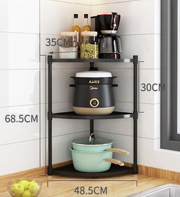 Stainless Steel Kitchen Rack Triangular Wall Corner 3 Layer Organizer ...