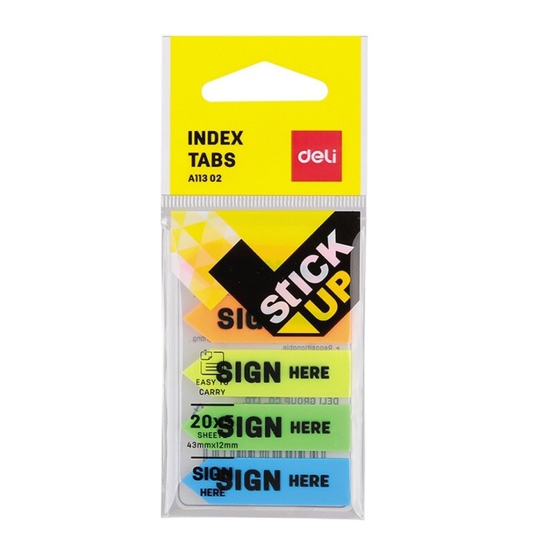 Sign Here Index Tabs Nairobi | Deli A11302 | 43x12mm, Repositionable ...