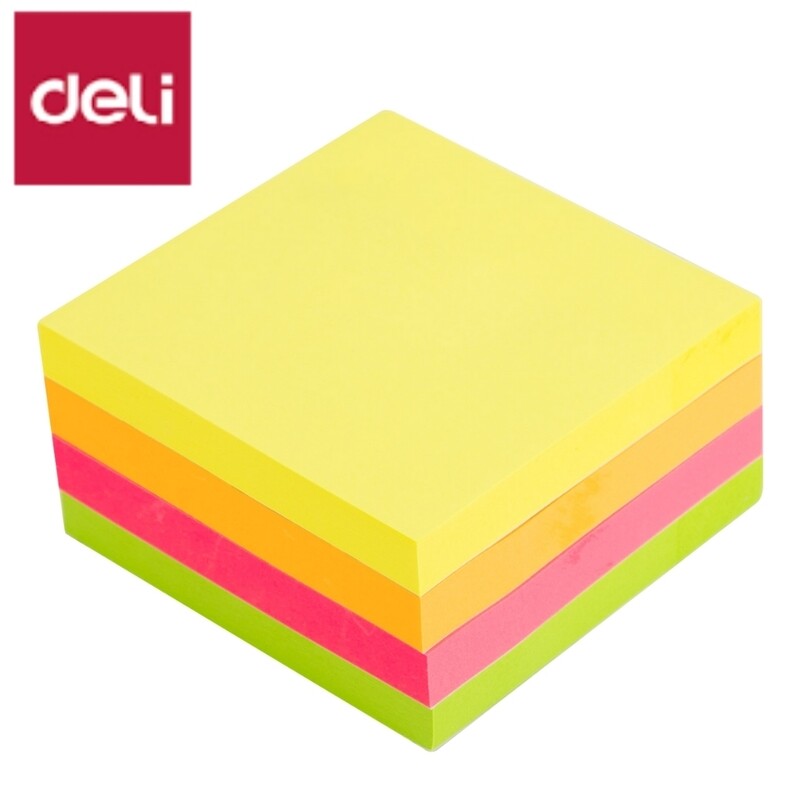 Sticky Notes, Neon Sticky Notes, Deli A030, 3x3", Assorted Colors, 400 ...
