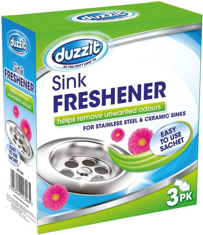 Duzzit Sink Freshener Helps Remove Odours Easy To Use Sachets Pack Of 3