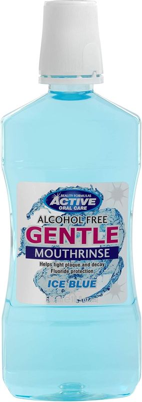 Beauty Formulas Active Oral Care Alcohol-Free Gentle Mouth Rinse, Ice Blue