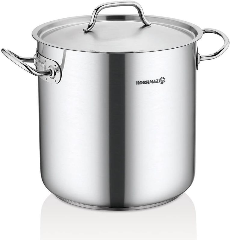 Korkmaz Proline Extra Deep Stock Pot 28x24cm 14.5 Ltr 18/10 Stainless ...