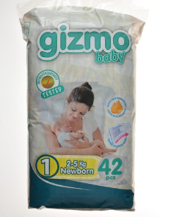 Gizmo Baby Diapers New born no1 42 pcs Made in Turkey