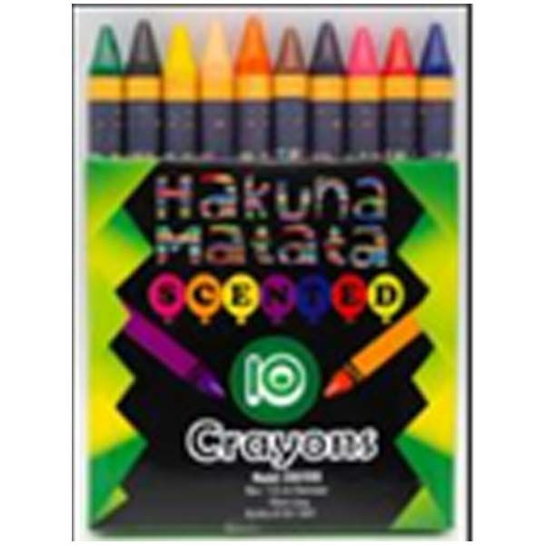 10 Color Scented Crayons 1cm Diameter & 10cm Long (CRAYS10