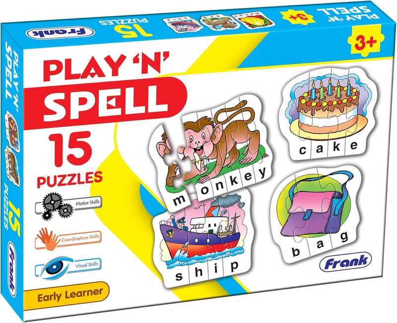 Frank Play ‘n’ Spell Puzzle – 15 Self-Correcting Puzzles, Early Learner ...