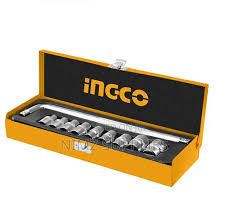 Ingco HKTS12101 10 Pcs 1/2" Socket Set in Sturdy Metal Tool Box