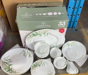 English Royal 33-Piece Porcelain Dinnerware Set (12904) Sundabest