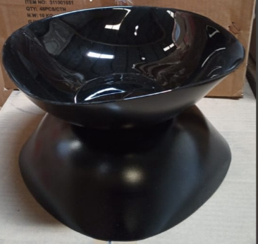 Sundabest 18-Piece 10.5-inch Black Glass Bowl Set (9283)