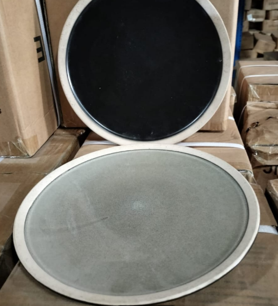 Sundabest Premium White Ceramic Dinner Plates -10 Inch - Set of 6 (7458)