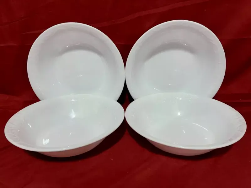 Sundabests Premium White Glass Bowls - 6.5 Inch - Set of 6 (18017)