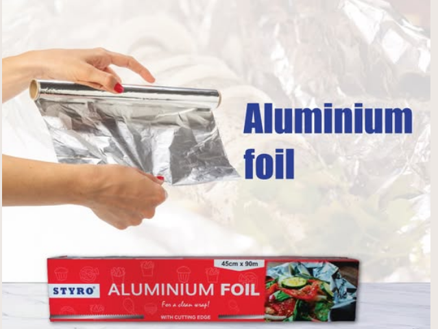 Styro Aluminum Foil Roll - 30cm x 90m, 6 Rolls/Pack, Bulk Buy