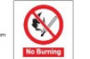 SANSIGN14 No Burning / Naked Flame Sign, PVC, 100x100mm