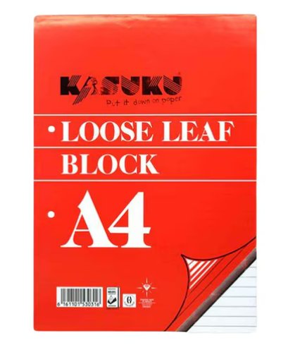 kasuku Loose Leaf Pad A4 50 sheets