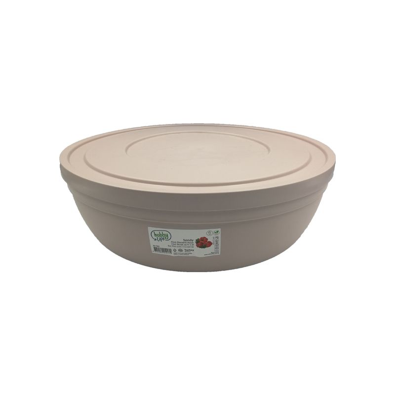 Hobby Life Sandy Flat Bowl with Lid 4 Litres Mixing Bowl #03-1330