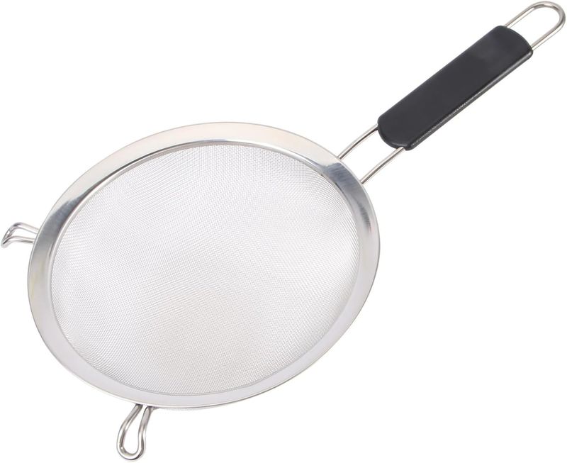 Stainless Steel Deep Fryer Mesh, Strainer Sieve- 17cm plastic Handle ...