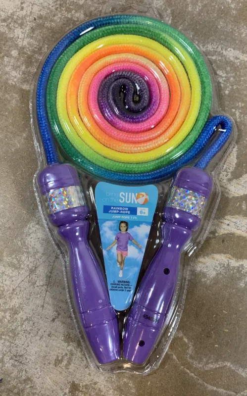 Rainbow 7-foot Rainbow Jump Rope NEW Purple Handle JT79E10