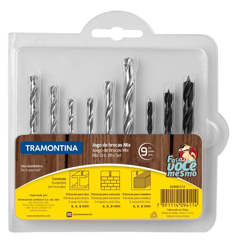 TRAMONTINA 9 pieces Mix drill bit set