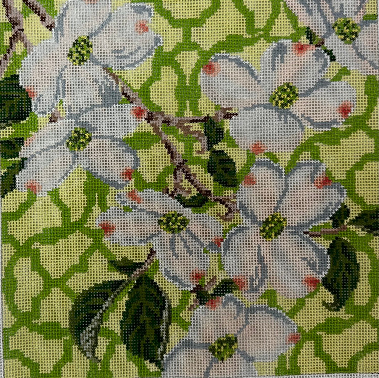 Trellis Square Dogwood (Handpainted by Bradley) – Needlepoint Canvases ...