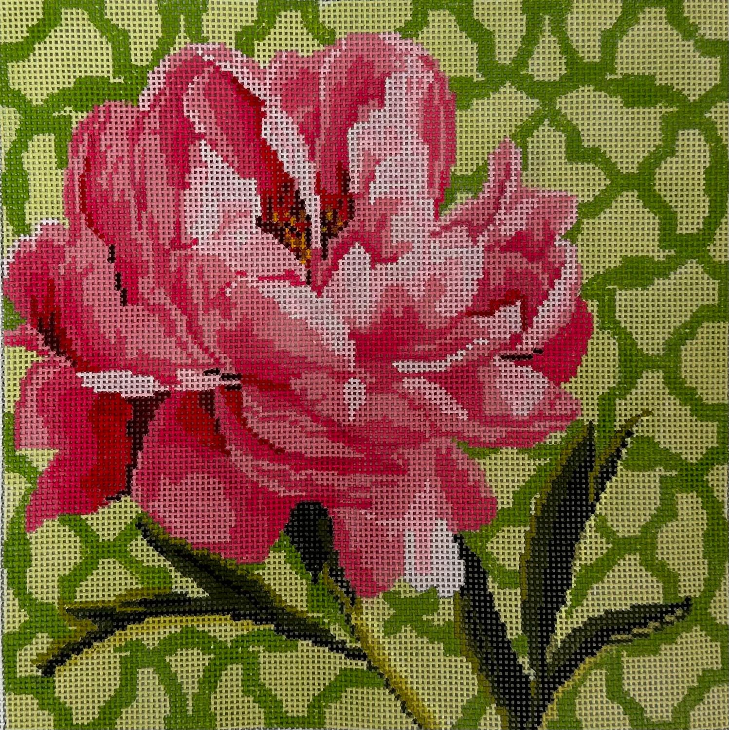 Trellis Square Peony (Handpainted by Bradley) – Needlepoint Canvases ...